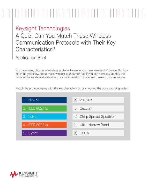 Do You Know Signal Characteristics of Wireless Standards? PDF Asset Page | Keysight